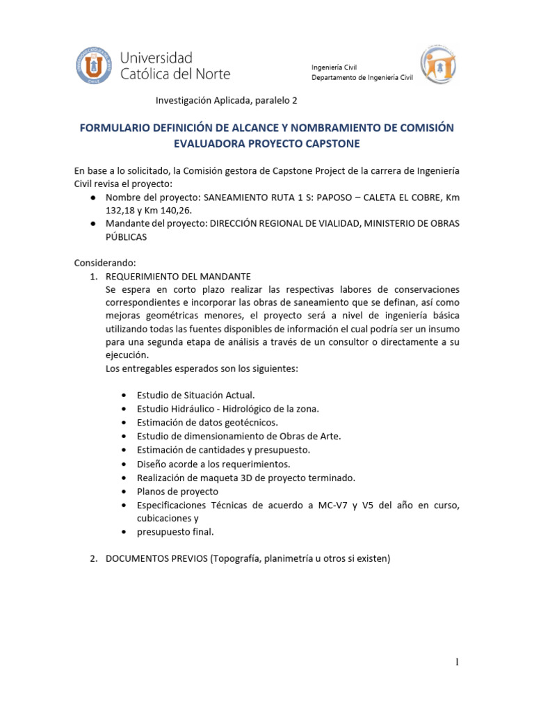 Alcances CP - Ruta 1 Ptos 2 y 3 - v3 | PDF | Ingeniero civil | Presupuesto Alcances CP - Ruta 1 Ptos 2 y 3 - v3 | PDF | Ingeniero civil | Presupuesto