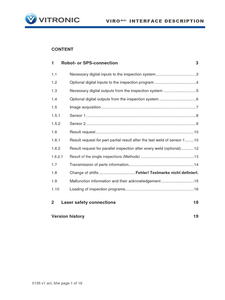 VIRO WSI Inspection System Interface Guide | PDF | Relay | Computing