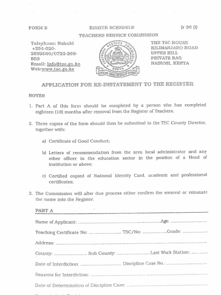Application For Reinstatement Form | PDF