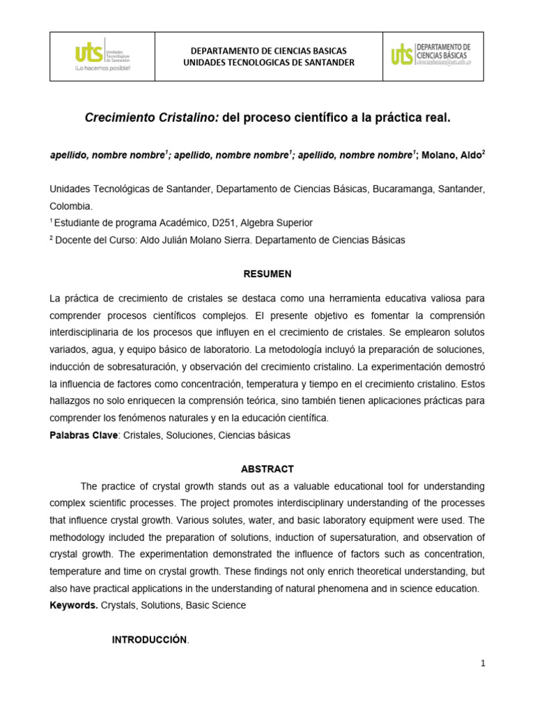 Formato del resumen extendido actualizado AM Expobasicas | Descargar gratis PDF | Solubilidad ...