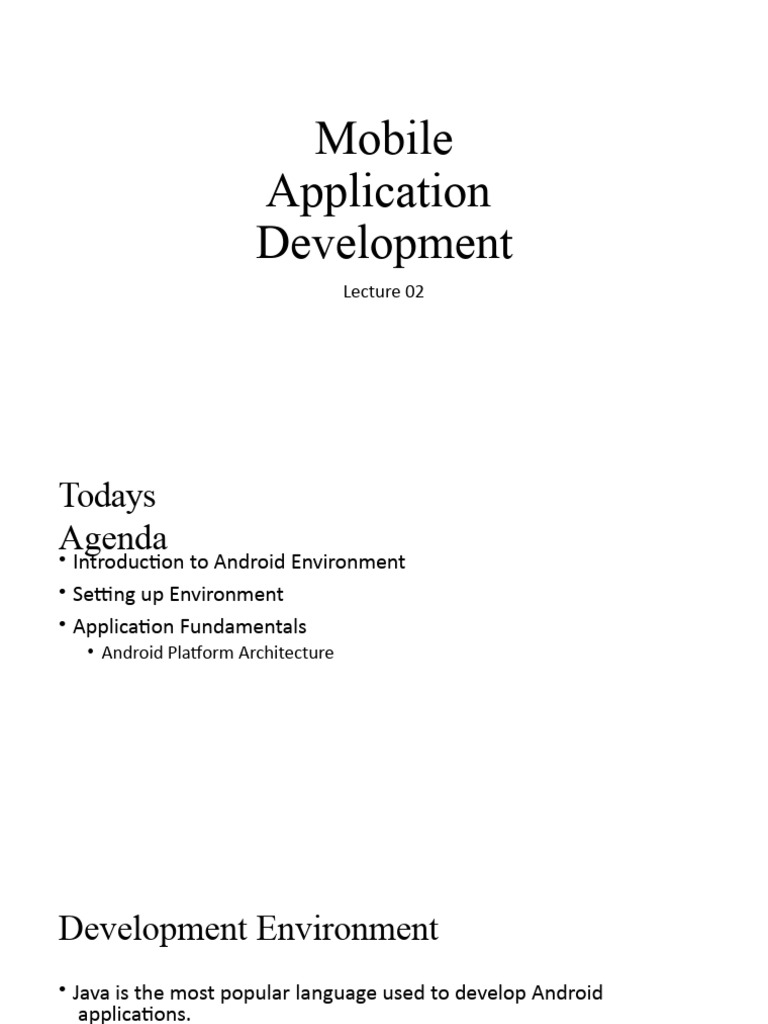 Lecture 2 Android Environment ANDArchitecture | PDF | Android ... Lecture 2 Android Environment ANDArchitecture | PDF | Android ...