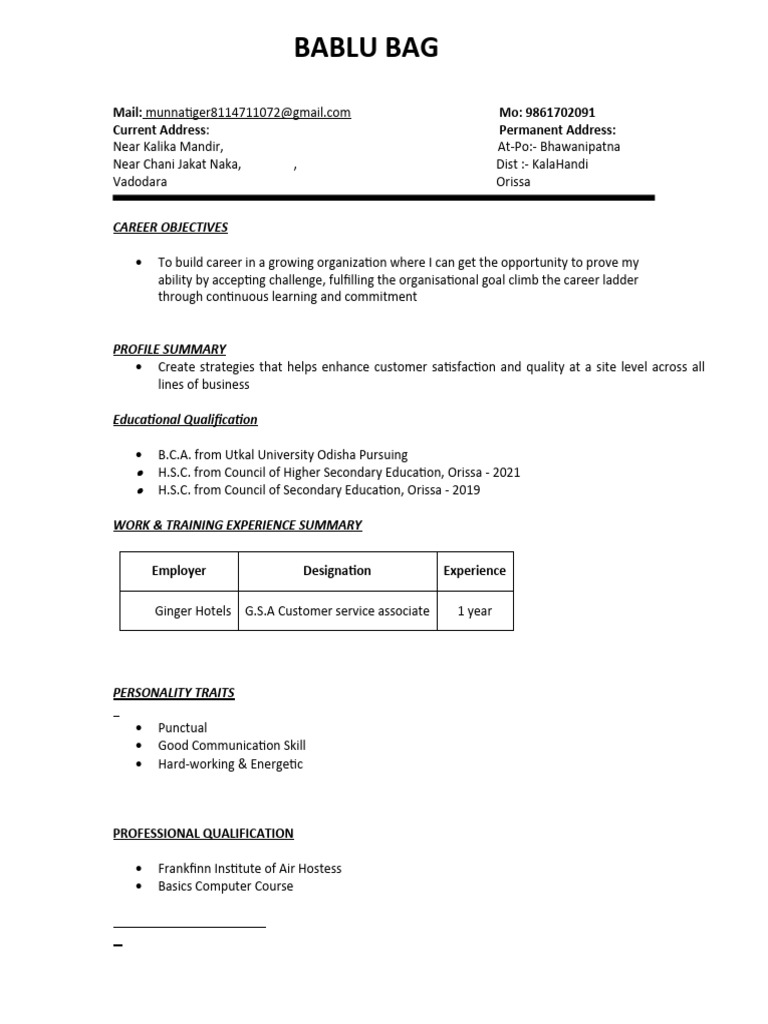 Resume - BABLU (1) | PDF