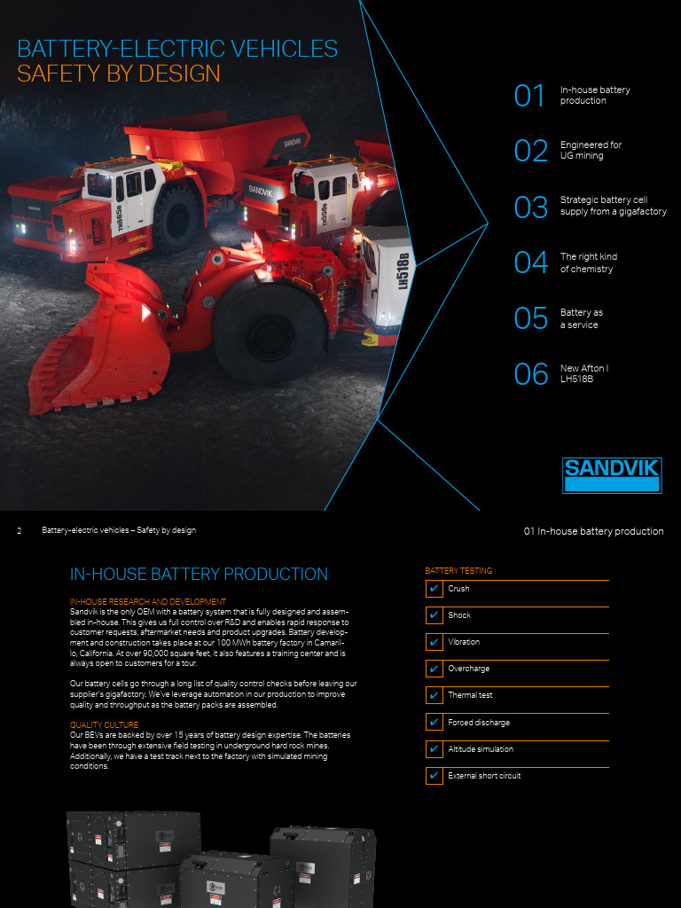 Sandvik Battery Brochure English | PDF | Lithium Ion Battery ...