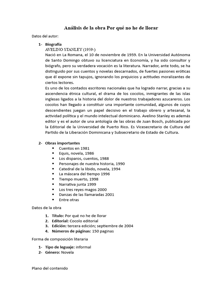 Por Que No He de Llorar | PDF