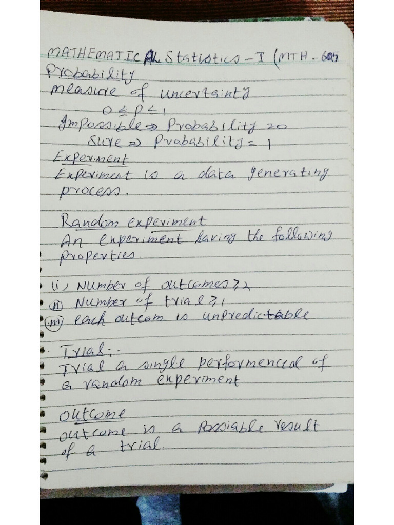 Probability notes | PDF