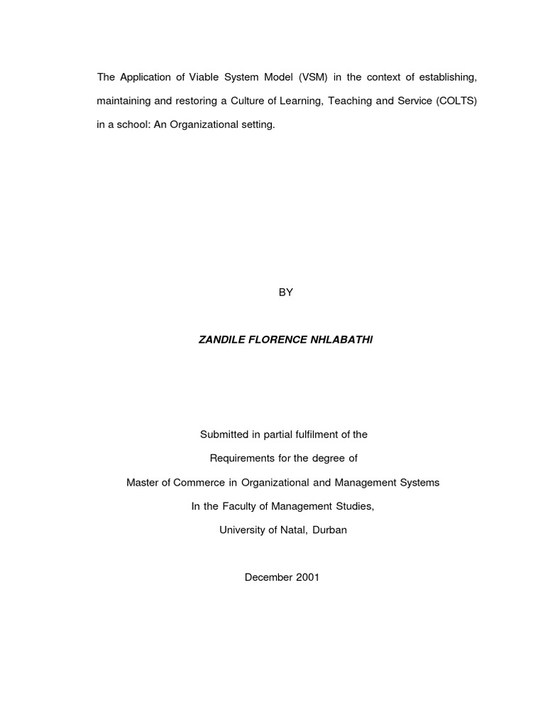 The Application of Viable System Model (VSM) (PDFDrive) | PDF | System ...