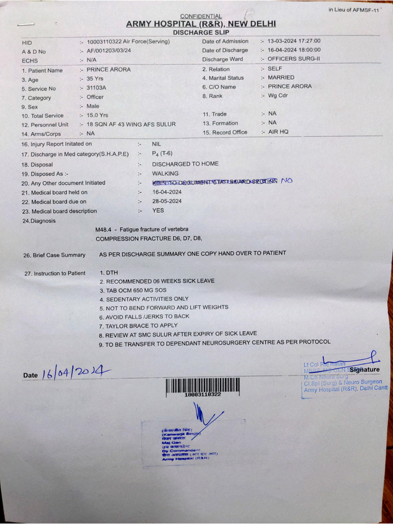 Types of Discharge Slip | PDF