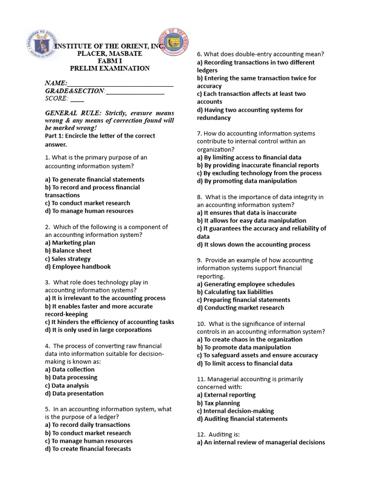 FABM II Exam | PDF | Accounting | Financial Statement