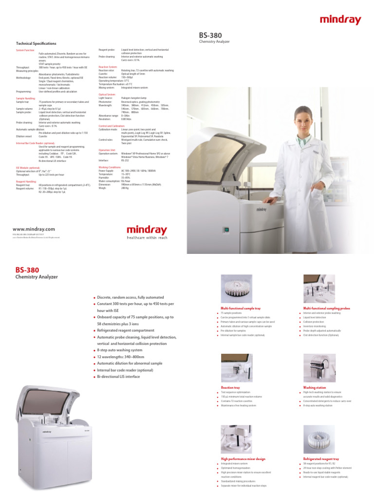 Bs 380 Product Brochure en - in | Download Free PDF | Laboratory Techniques | Laboratories