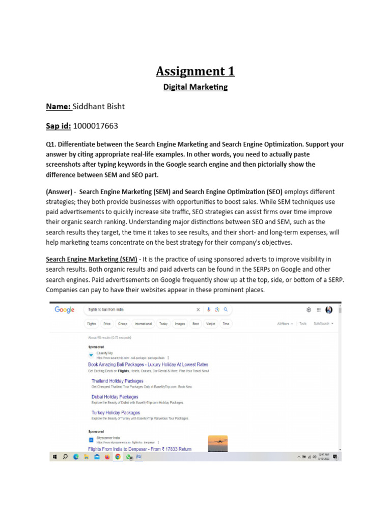 Assignment 1-Digital Marketing | PDF | Search Engine Marketing | Search ...