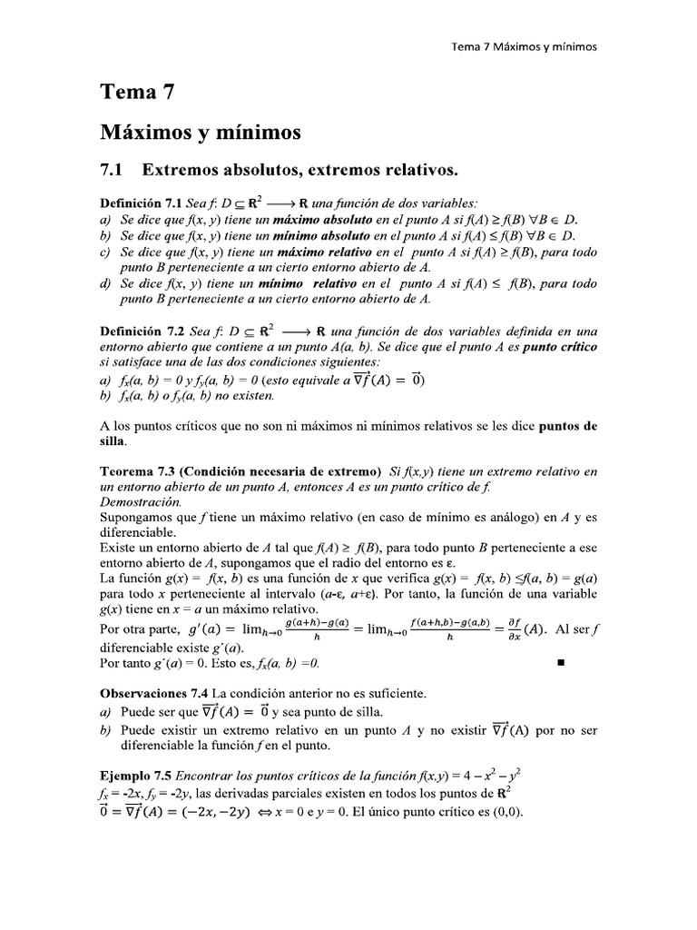 Máximos y Mínimos | PDF