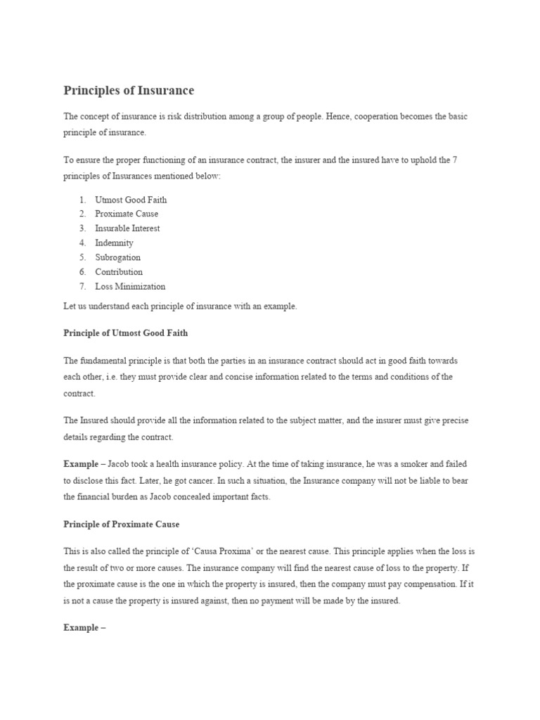 Principle | PDF | Insurance | Indemnity