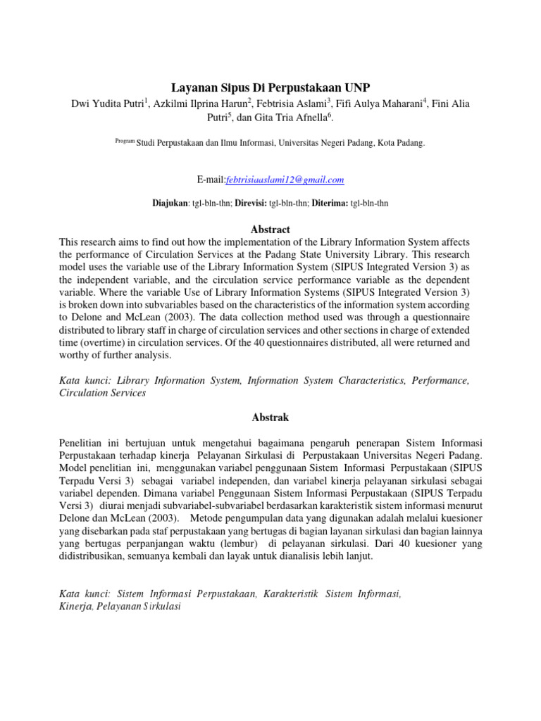 Sistem Informasi Perpustakaan UNP | PDF