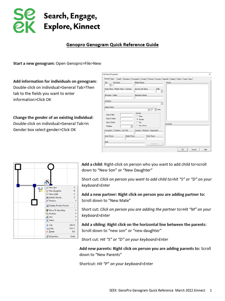 Npro Genogram Quick Reference.2022 | PDF | Graphical User Interfaces ...