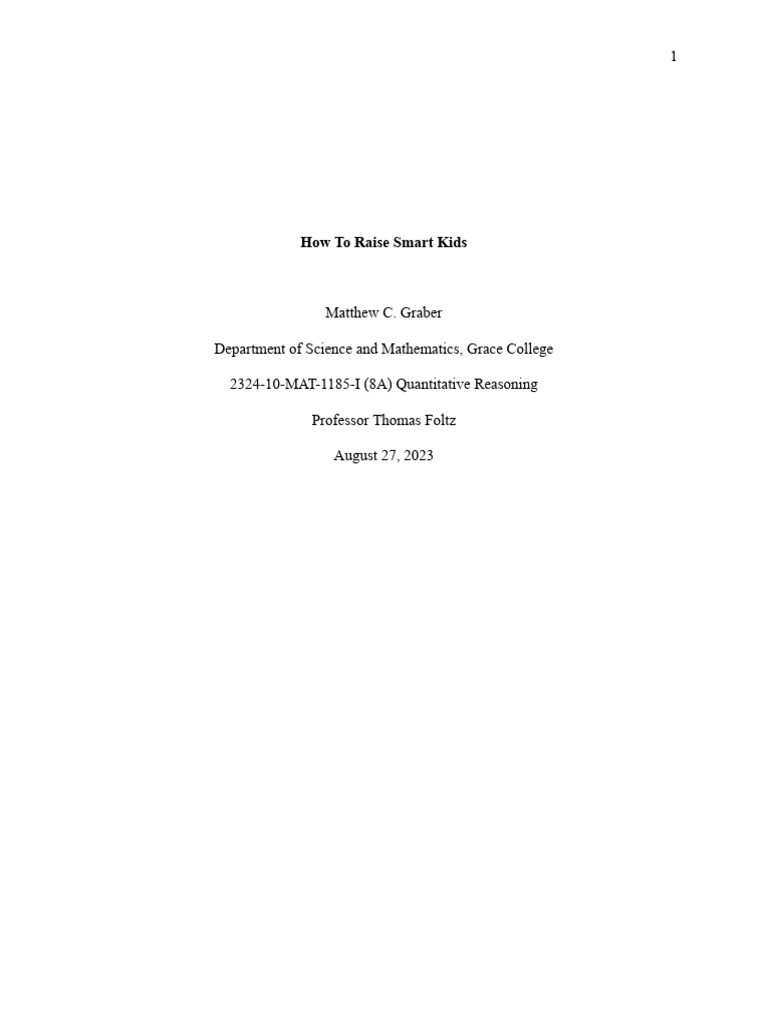 How To Raise Smart Kids | PDF | Mindset | Intelligence