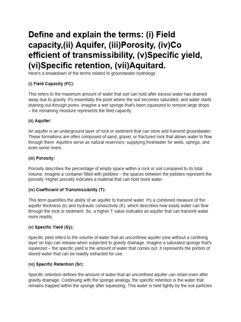 GWM Module 2&4 | PDF | Groundwater | Aquifer