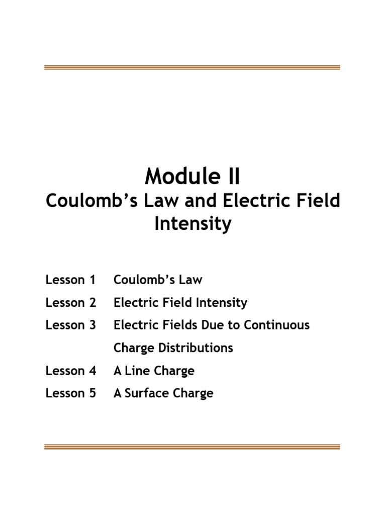 Electromagnetics Module 2 | PDF | Electric Field | Force