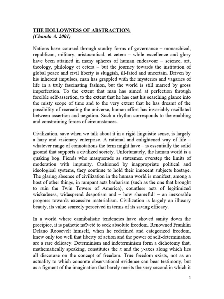 The Hollowness of Absraction | PDF