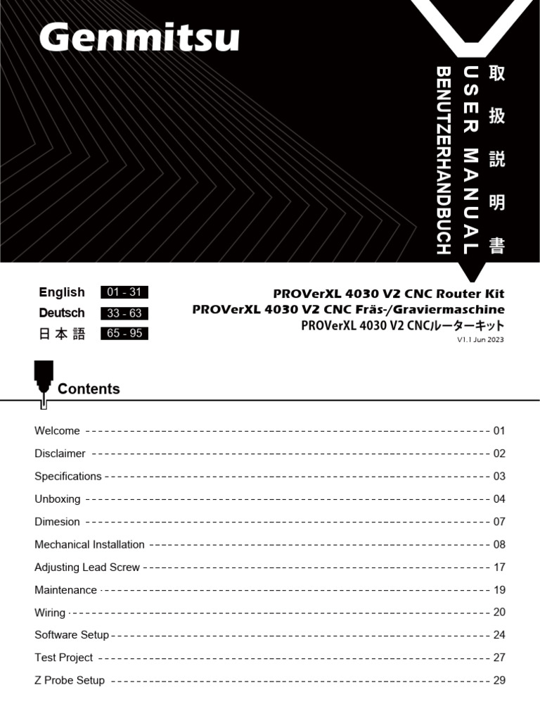 PROVerXL 4030V2 User Manual v1.0-202306 | PDF | Numerical Control | Screw