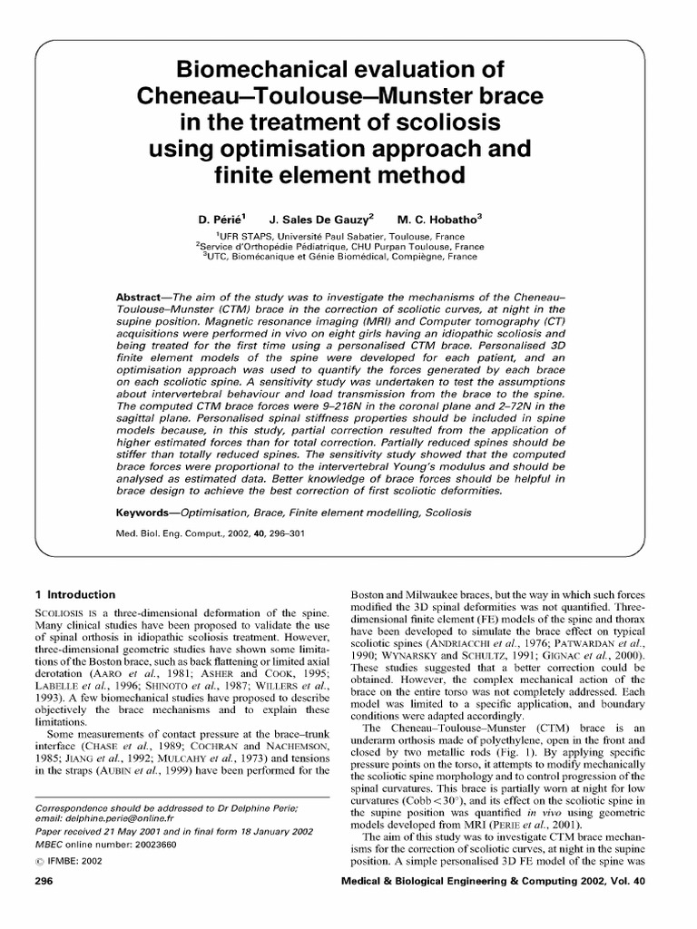 Biomechanical Evaluation of Cheneau Toul | Download Free PDF | Scoliosis