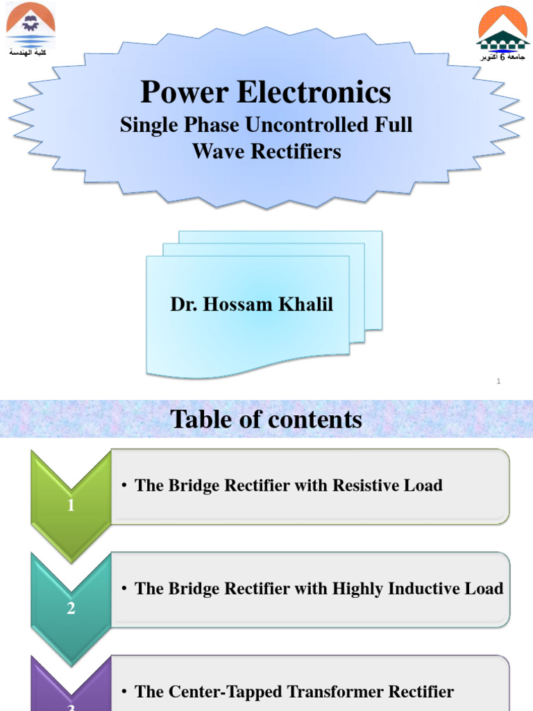 4 Single Phase Uncontrolled full-Wave Rectifiers | PDF | Rectifier ...