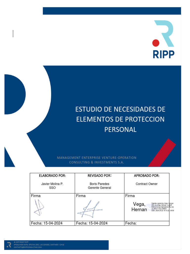 2.2 Procedimiento EPP - RIPP HV | PDF | Derechos de autor | Contaminación