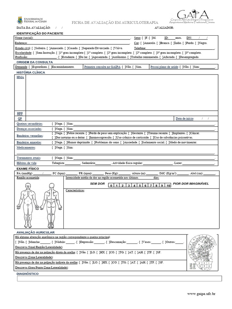 ficha-avaliacao-gaipa-auriculoterapia | PDF | Causas de morte ...