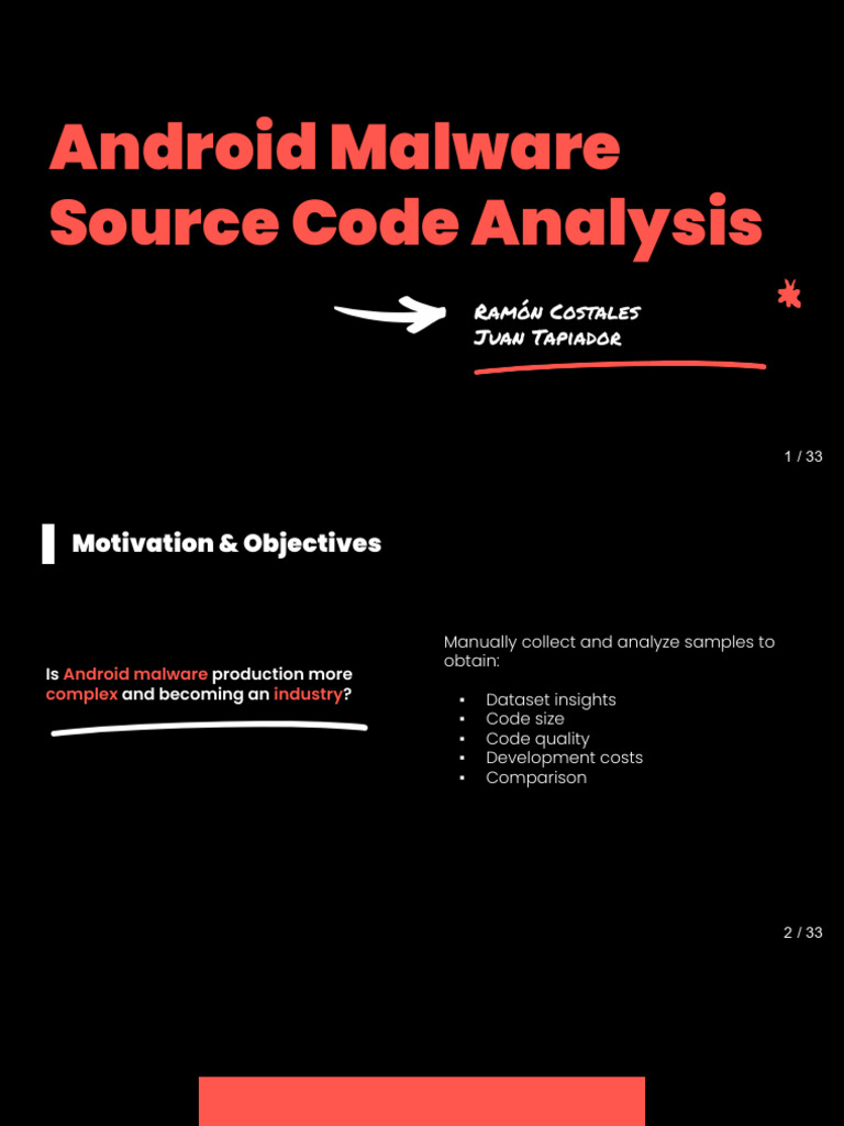 Android Malware Source Code Analysis Slides | PDF | Malware | Software
