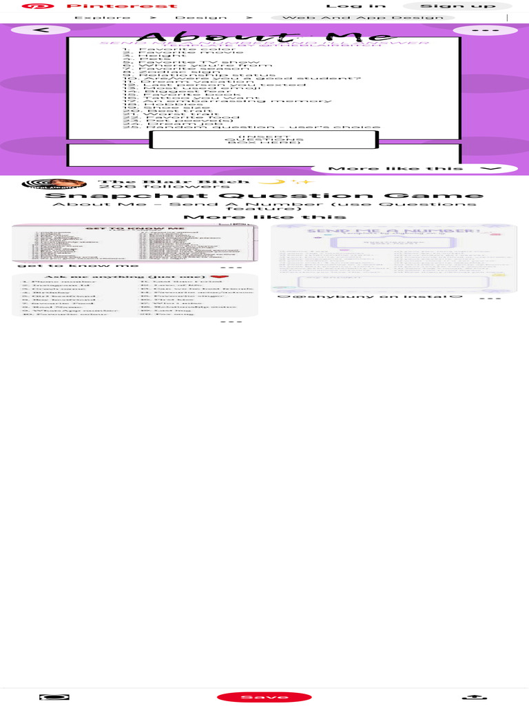 Snapchat Question Game Template | PDF
