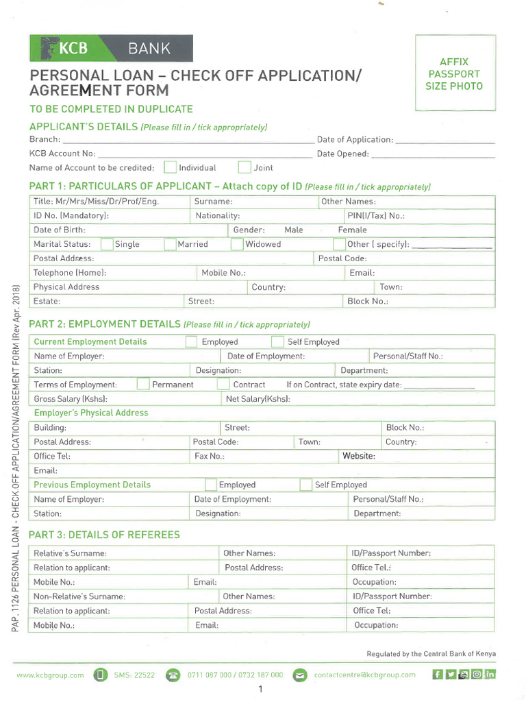 Checkoff Loan Application Form | PDF