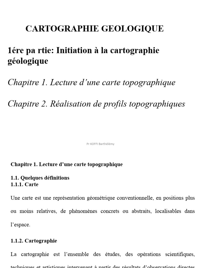 Initiation à la cartographie géologique | PDF | Cartographie | Topographie