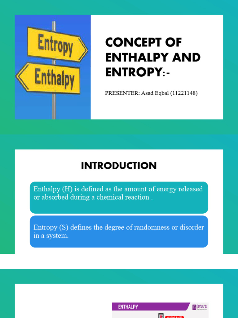Enthalpy and Entropy | PDF | Entropy | Enthalpy