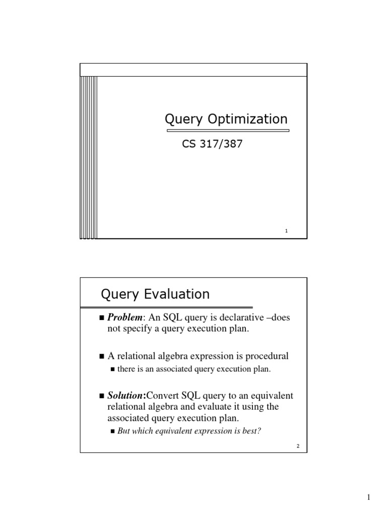 Query Optimization | PDF | Relational Model | Computing Query Optimization | PDF | Relational Model | Computing