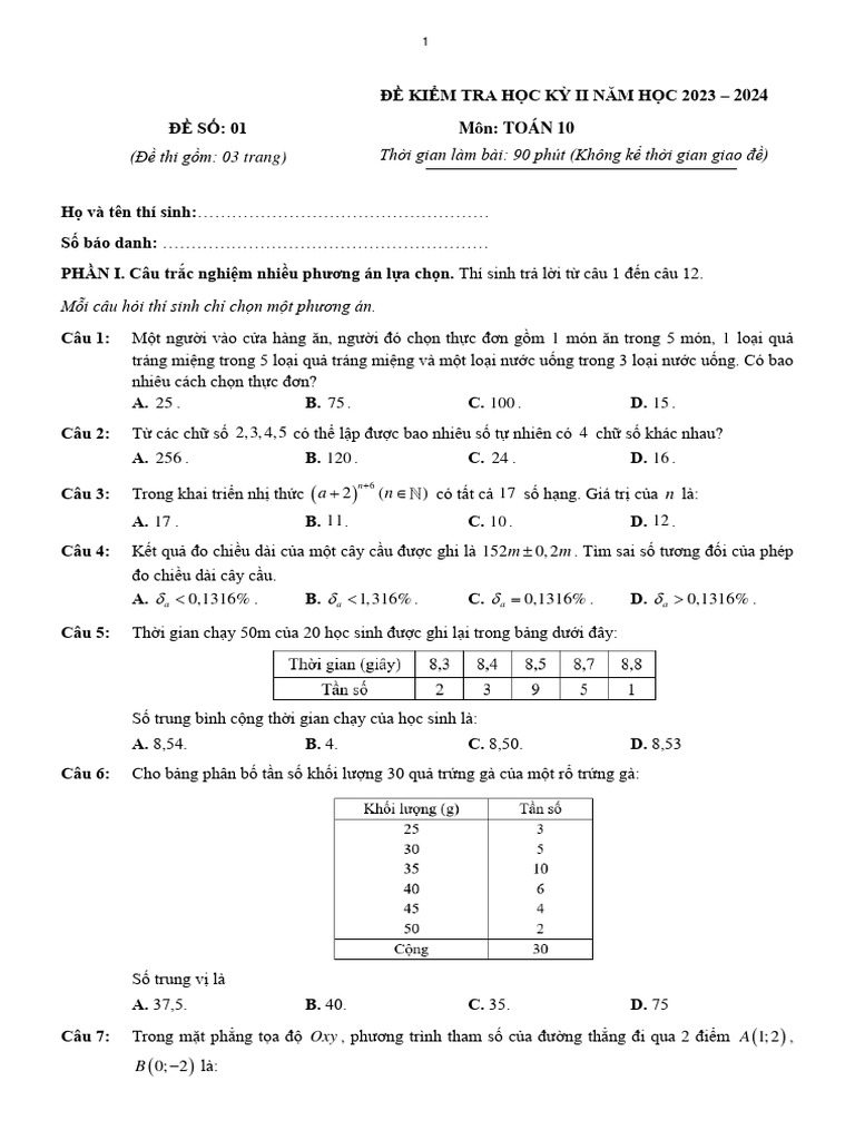 2023-2024-5 đề HK2 | PDF