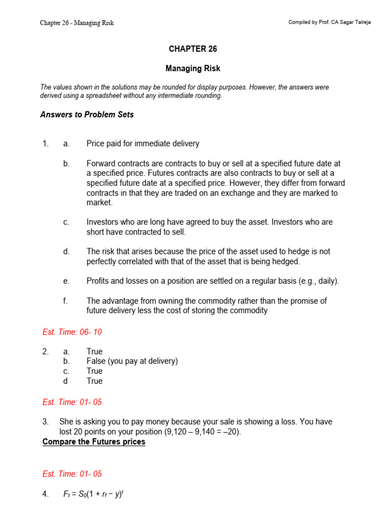 Soln Er Main AP, FM Chapter Forward, Futures (Shared) | PDF | Futures ...