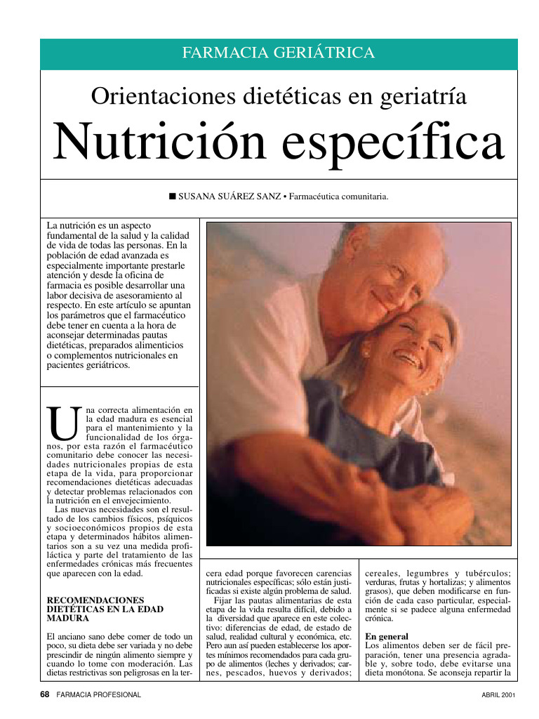 Nutrición Geriátrica: Guía Farmacéutica | PDF | Alimentos | Dieta