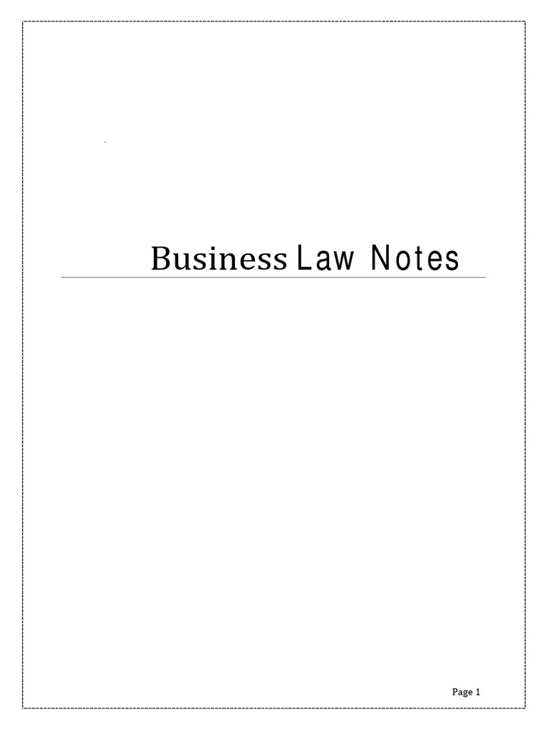 Business Law Notes | PDF | Damages | Breach Of Contract