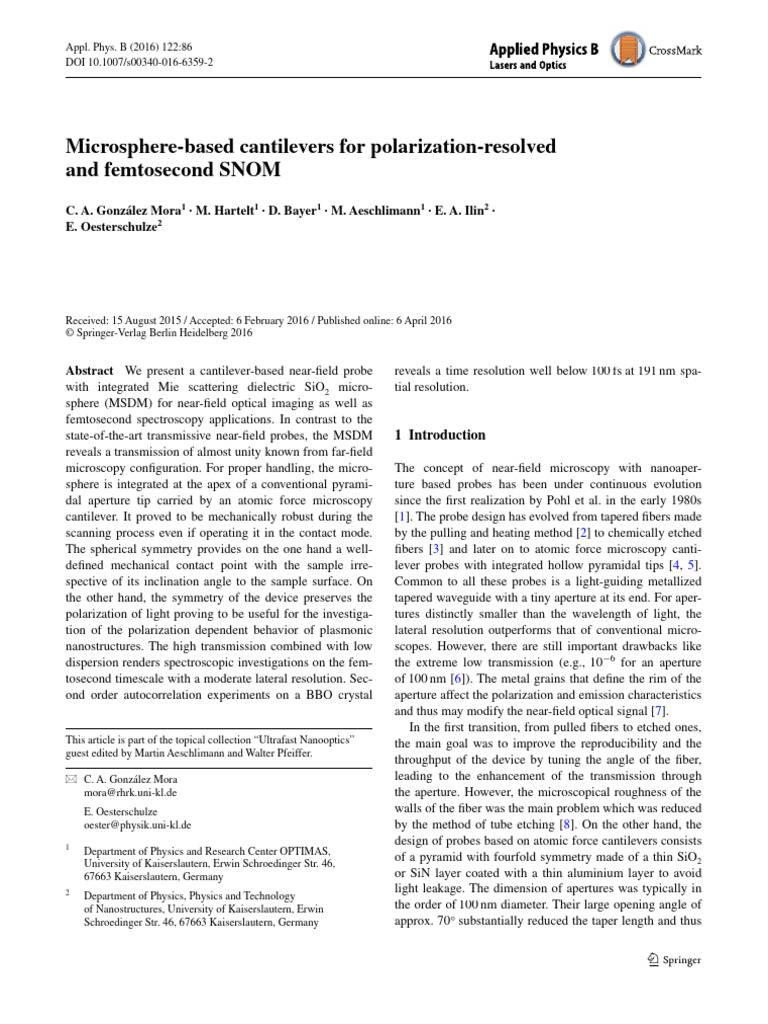 González Mora Et Al. - 2016 - Microsphere-Based Cantilevers For ...