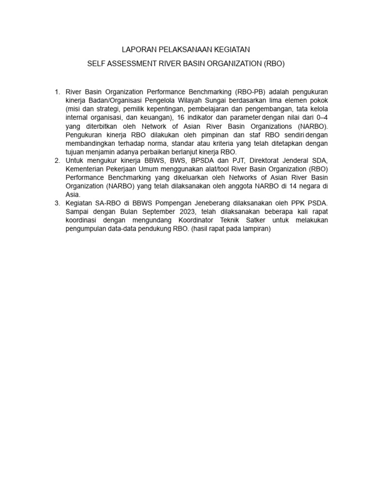 Penilaian Kinerja Organisasi RBO | PDF