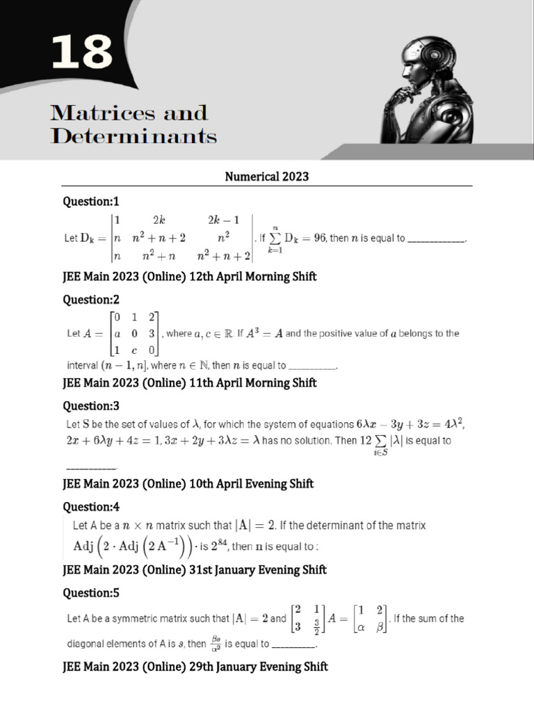 Matrix | PDF | Matrix (Mathematics) | System Of Linear Equations