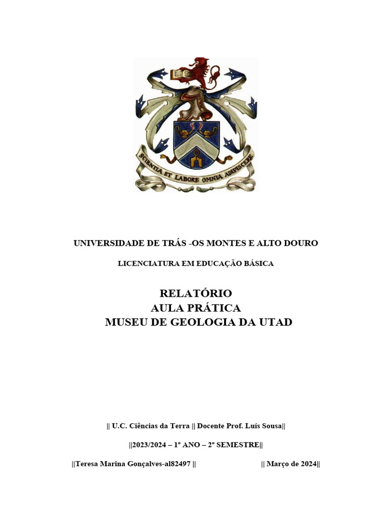Relatório Ciencias Da Terra-Museu | PDF | Magma | Minerais