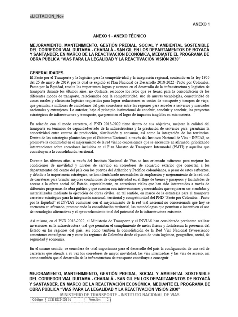 Anexo Técnico Módulo 5 - Adenda 2 Duitama | PDF | Infraestructura | Logística