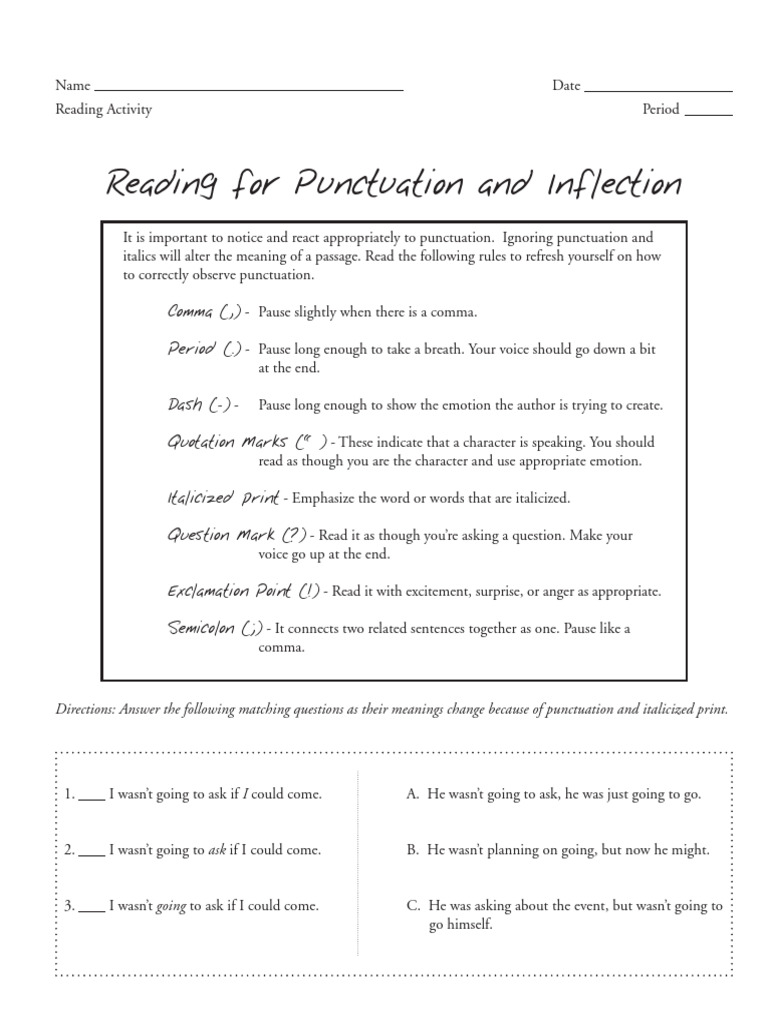 Punctuation Italics Reading | PDF | Punctuation | Comma