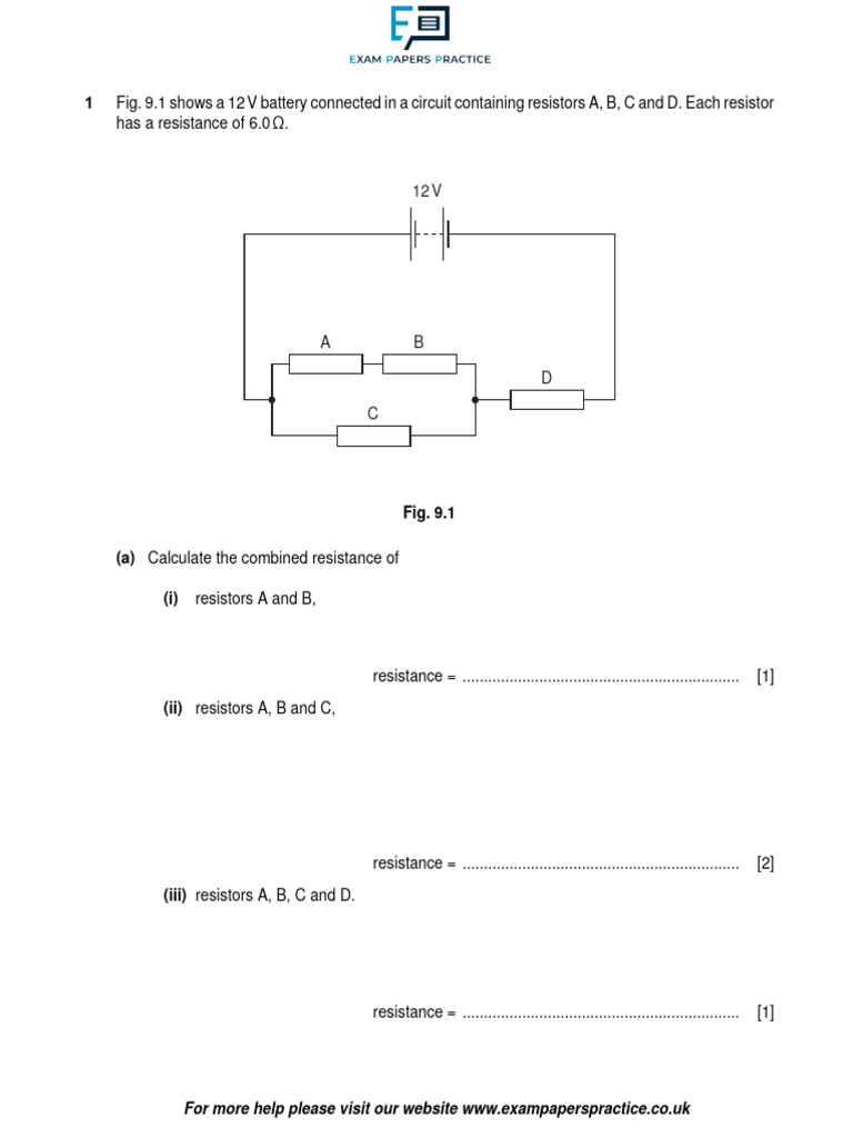 Topic Questions Electric - Circuits | PDF | Electrical Resistance And ...