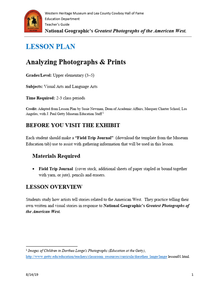 Analyzing photos | PDF | Image | Lesson Plan