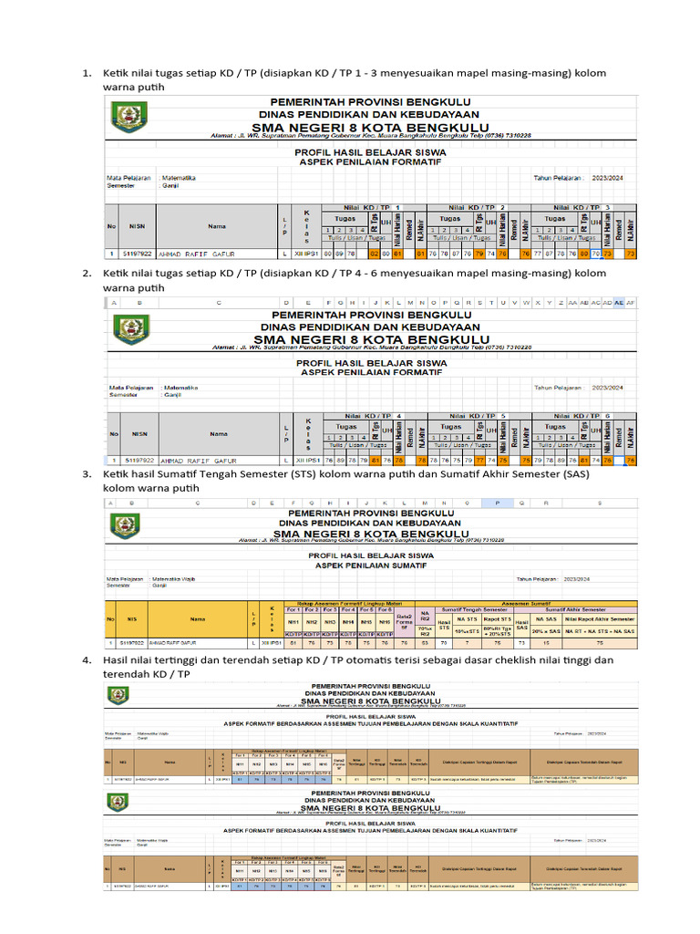 Langkah Langkah Penilaian Kumer | PDF