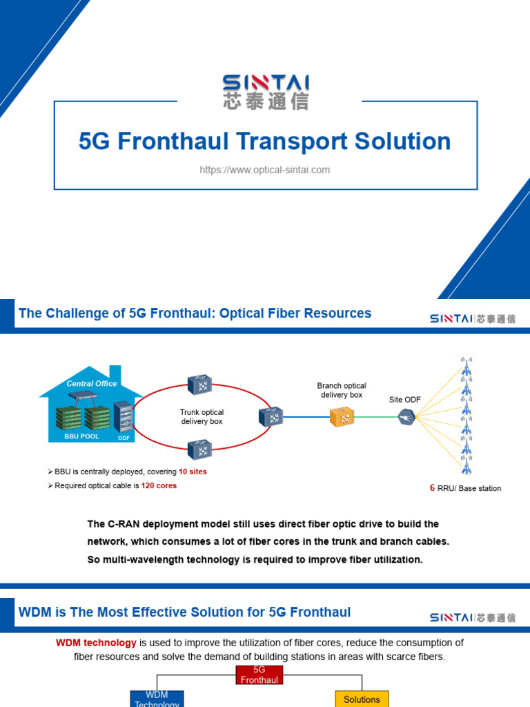 5G Fronthaul WDM Solutions Overview | PDF | Wavelength Division ...