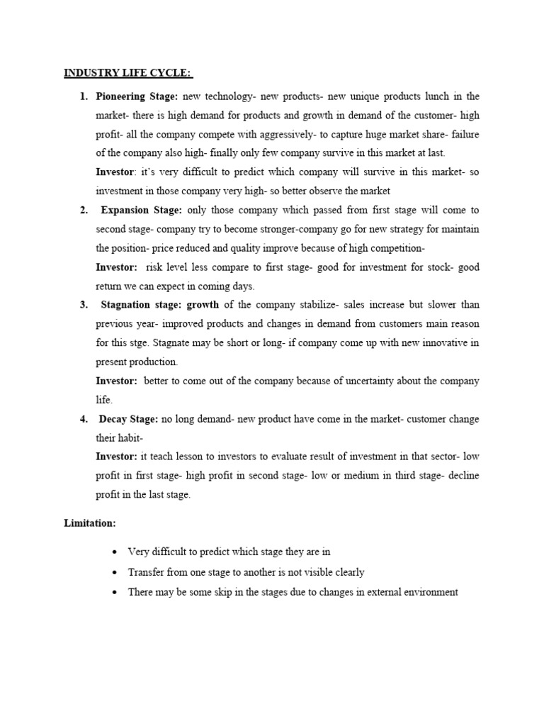 INDUSTRY LIFE CYCLE-1 | PDF
