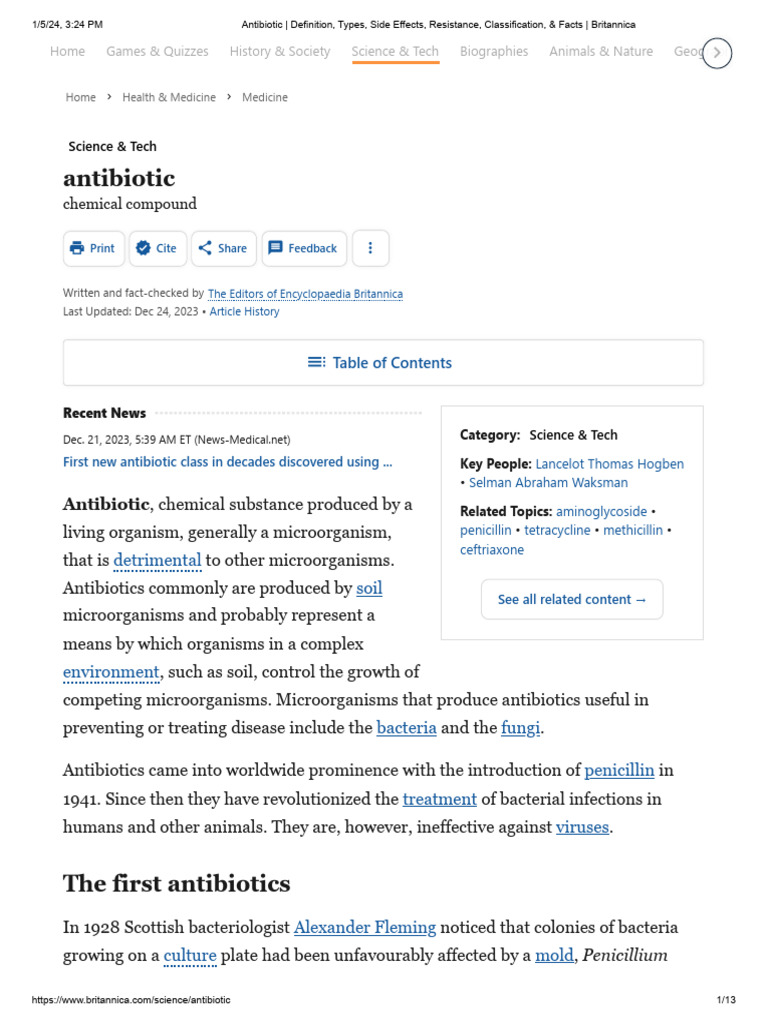 Antibiotic - Definition, Types, Side Effects, Resistance ...
