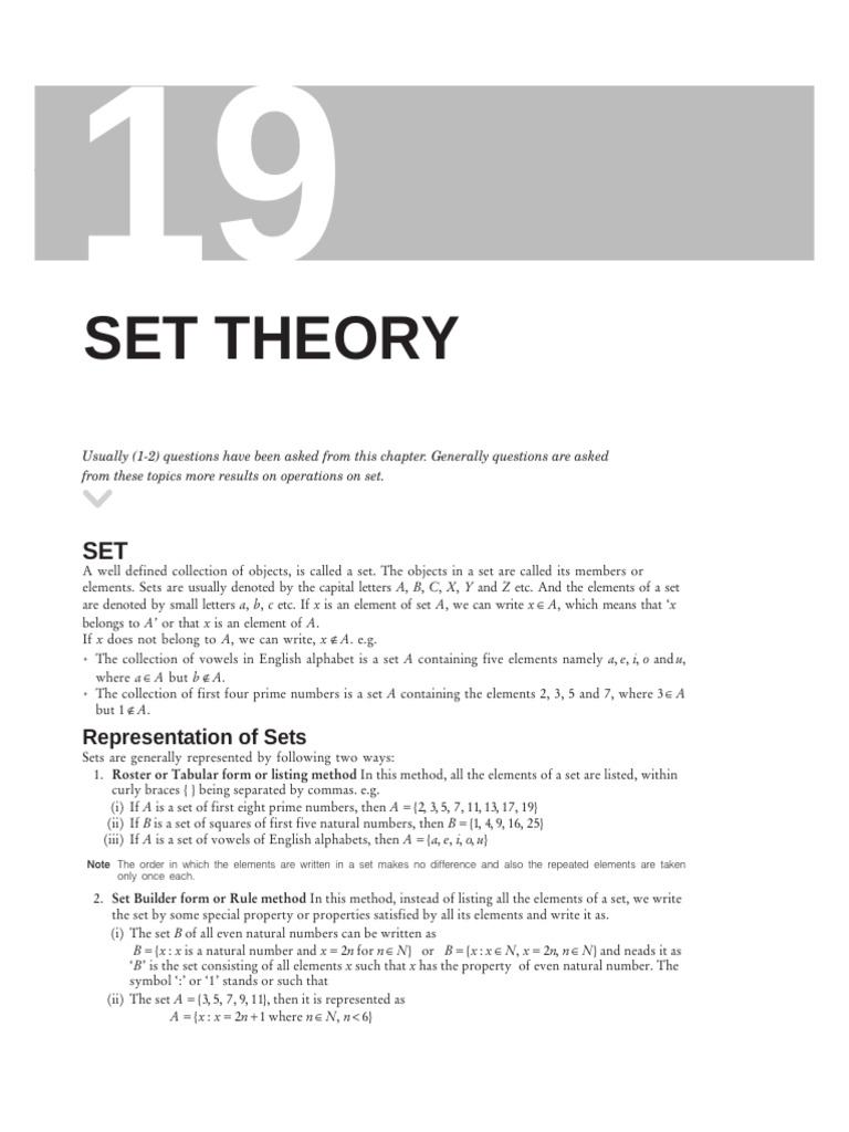 Set Theory | PDF | Set (Mathematics) | Mathematical Logic